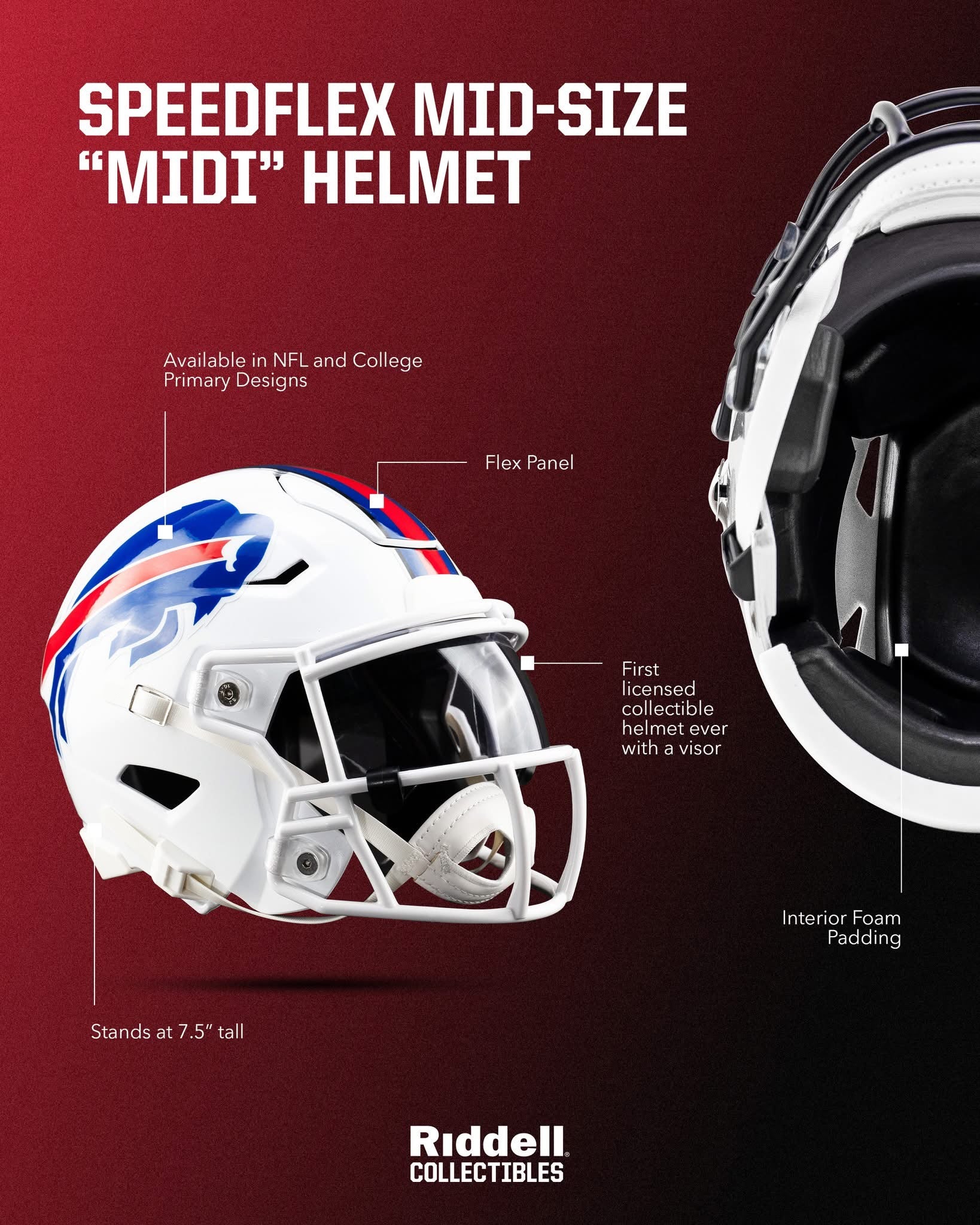 New England Patriots Riddell MIDI SpeedFlex Mid Size Authentic Footbal | Helmetnation